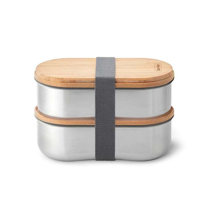 Stainless Steel Bento Box - Leakproof with Chopping Board Lid|Black ...