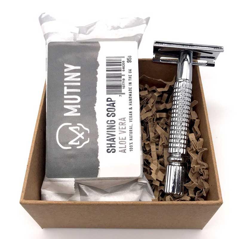 Safety Razor Mini Set - Aloe Vera Shaving Soap and Blades | Mutiny ...